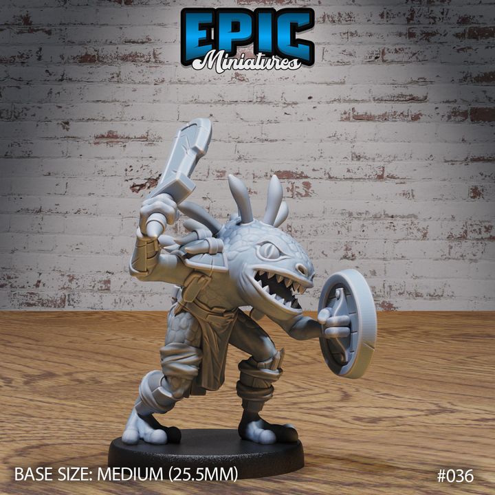 3D Printable River Folk Warrior / Fishfolk / Men-Fish Tribe Fighter ...