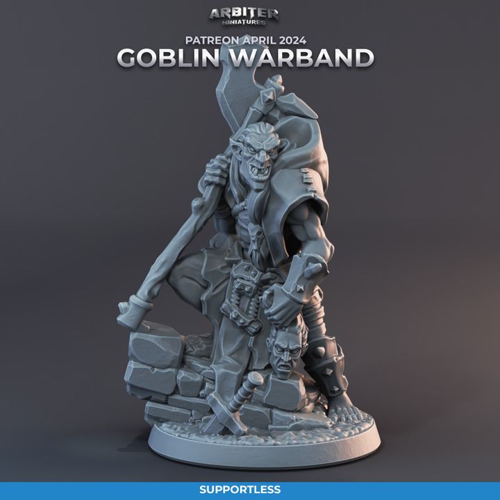 3D Printable Supportless Goblin Captain 01 by Arbiter Miniatures - by ...
