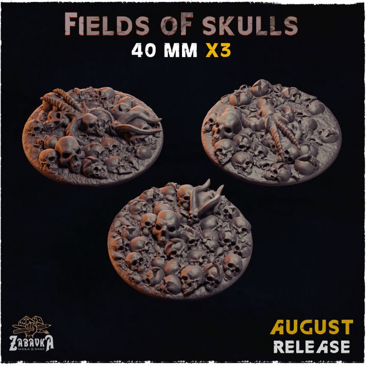 3D Printable Fields of Skulls - Bases & Toppers (Small Set) by Zabavka ...