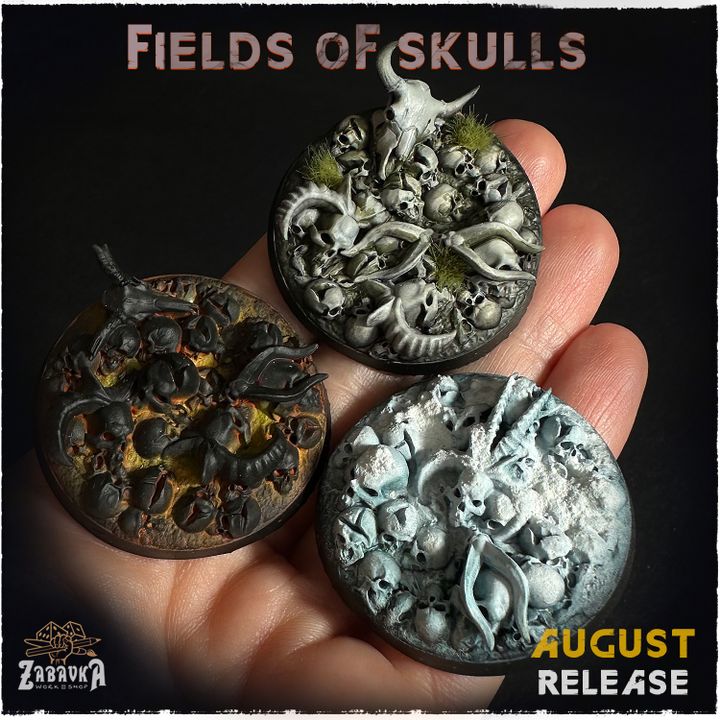 3D Printable Fields of Skulls - Bases & Toppers (Small Set) by Zabavka ...