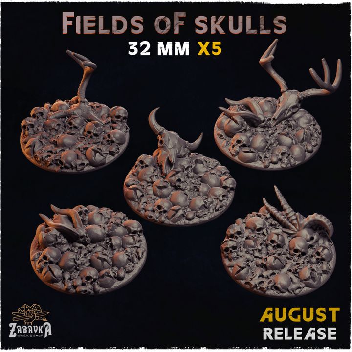 3D Printable Fields of Skulls - Bases & Toppers (Small Set) by Zabavka ...
