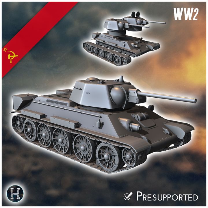 3D Printable Russian tanks pack No. 1 (T-34 and variants) - Soviet army ...