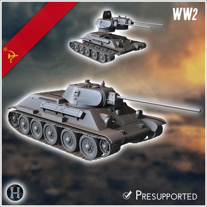 3D Printable Russian tanks pack No. 1 (T-34 and variants) - Soviet army ...