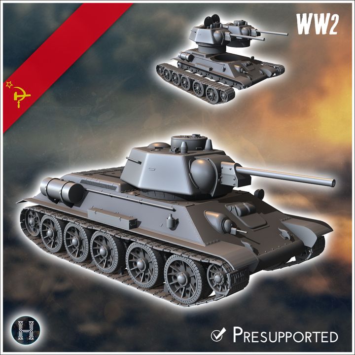 3D Printable Russian tanks pack No. 1 (T-34 and variants) - Soviet army ...