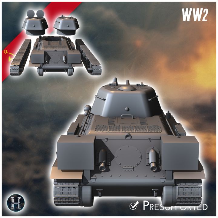 3D Printable T-34-76 1943 ChTz - Soviet army WW2 Second World East ...