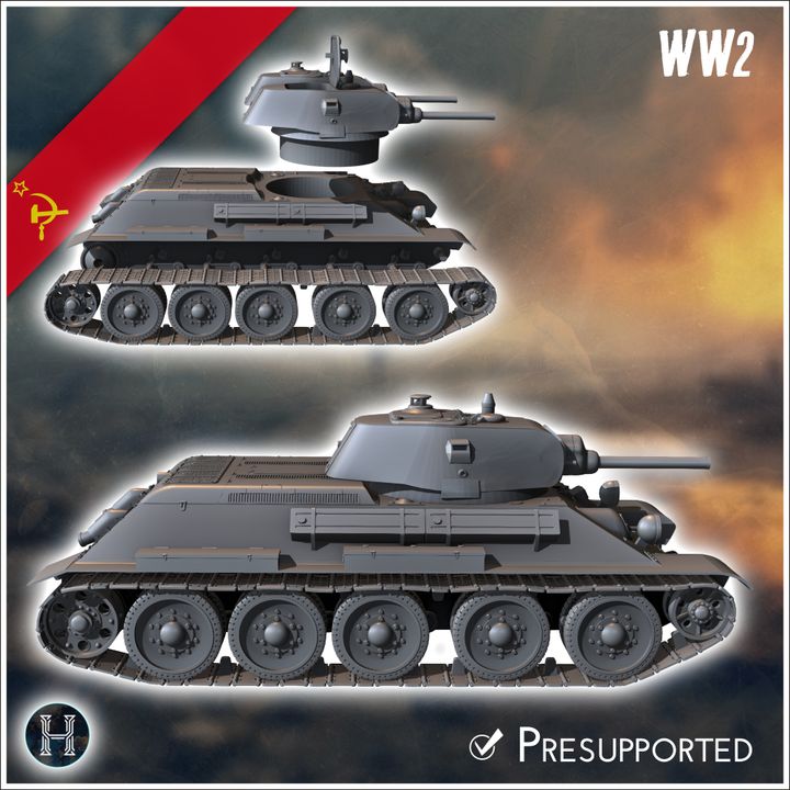 3D Printable T-34-76 M1940 - Soviet army WW2 Second World East front ...