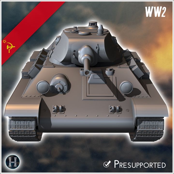 3D Printable T-34-76 M1940 - Soviet army WW2 Second World East front ...