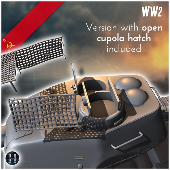 3D Printable T-34-85 M1945 (with bedspring up-armour) - Soviet army WW2 ...