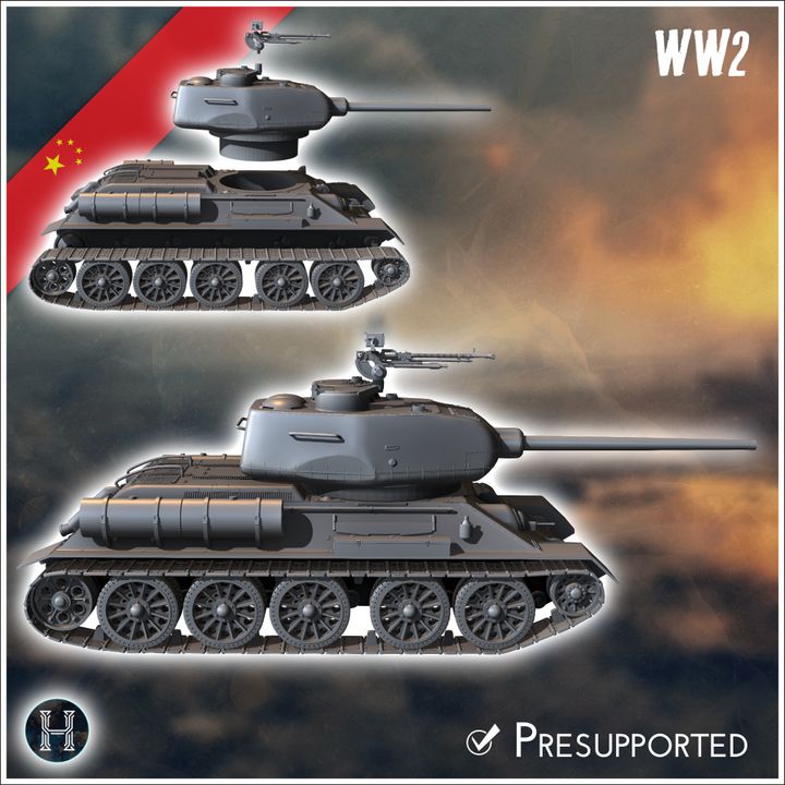 3D Printable T-34-85 Type 58 Gai - Chinese Modern army Military ...
