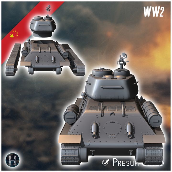 3D Printable T-34-85 Type 58 Gai - Chinese Modern army Military ...