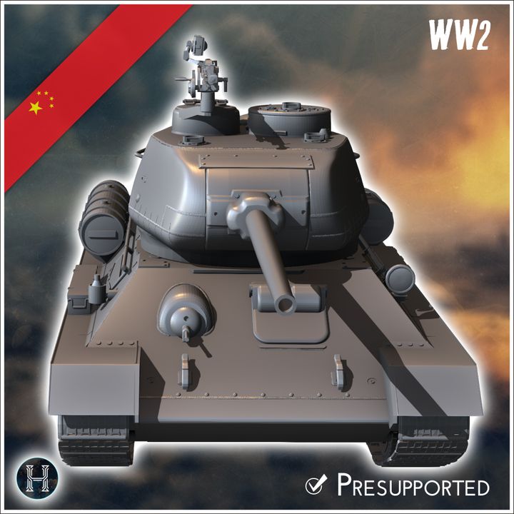 3D Printable T-34-85 Type 58 Gai - Chinese Modern army Military ...