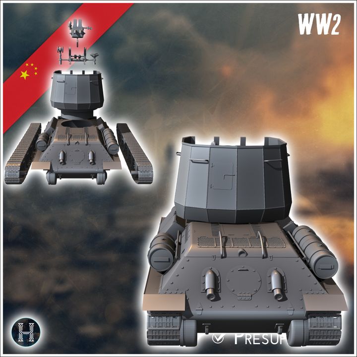 3D Printable Type 63 anti-aircraft gun - Chinese Modern army Military ...