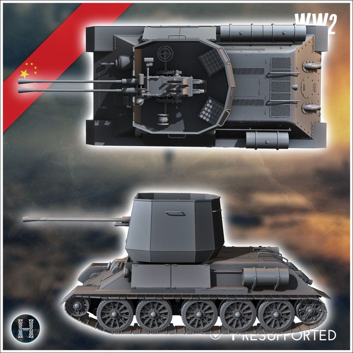 3D Printable Type 63 anti-aircraft gun - Chinese Modern army Military ...