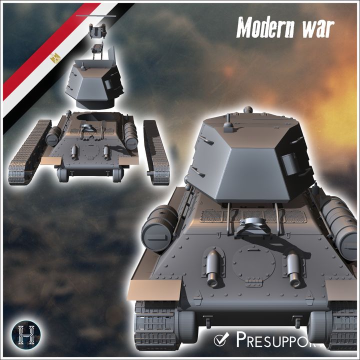 3D Printable T100 100mm tank destroyer - Egypt Egyptian Cold War Africa ...