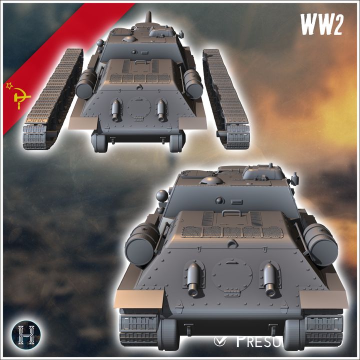 3D Printable SU-122M assault gun - Soviet army WW2 Second World East ...