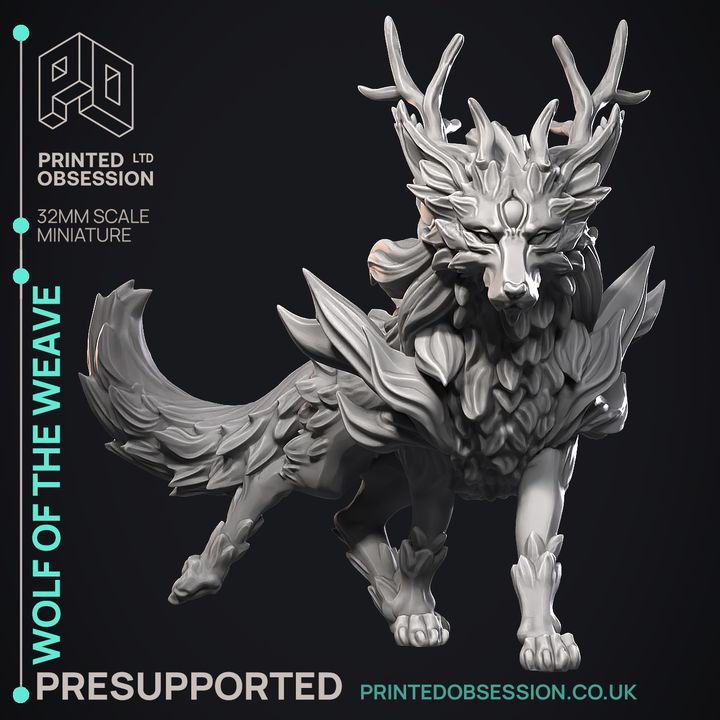 3D Printable Wolf of the Weave - Elemental Creature - PRESUPPORTED ...