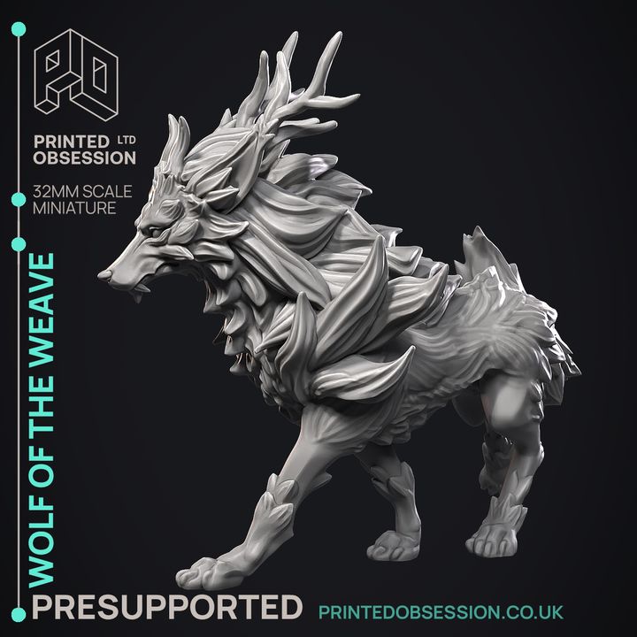 3D Printable Wolf of the Weave - Elemental Creature - PRESUPPORTED ...