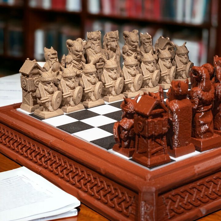 3D Printable Demonic Chess Board by Stlflix