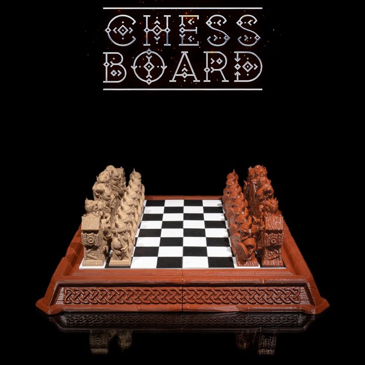 3D Printable Demonic Chess Board by Stlflix