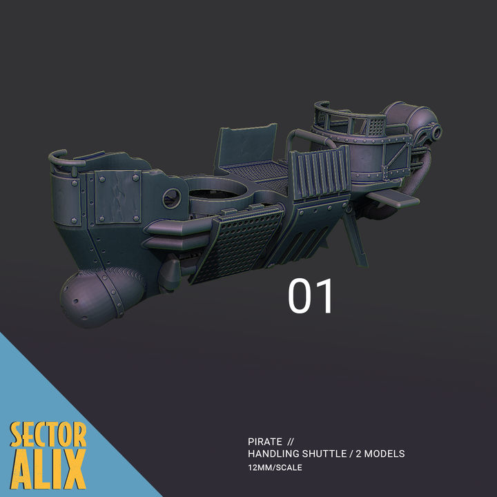3D Printable SECTOR ALIX -HANDLING SHUTTLE by Bishok