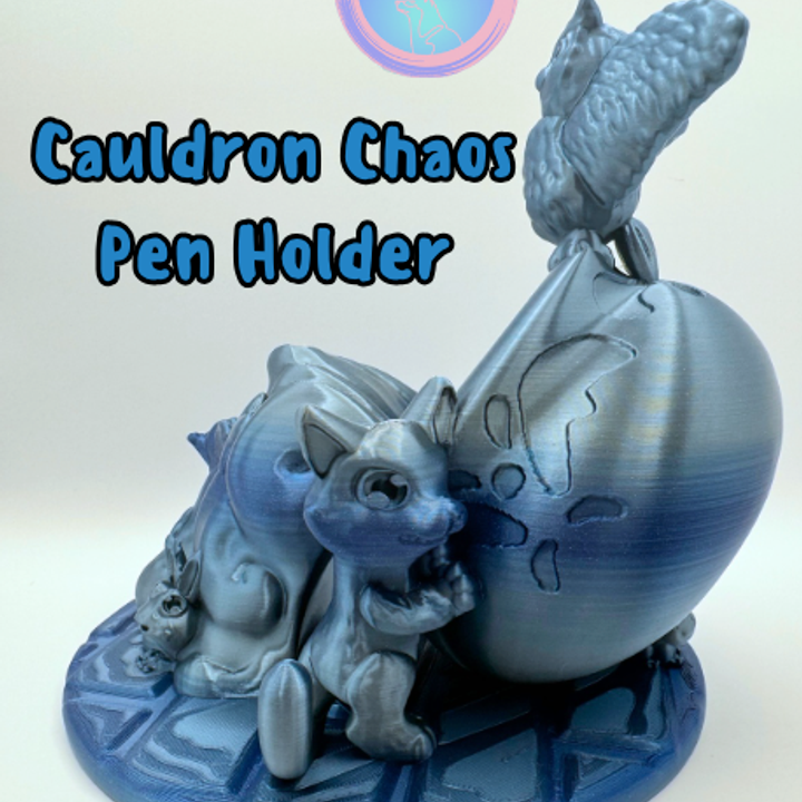 3D Printable Cauldron Chaos Pen Holder by ChibiBestiary