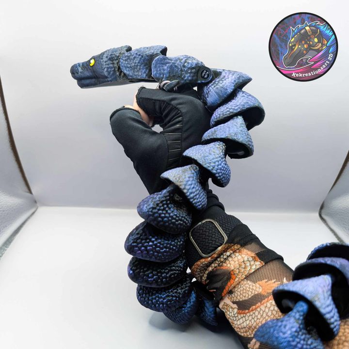 3D Printable Snake Finger + Shoulder Puppet by Kirsten M