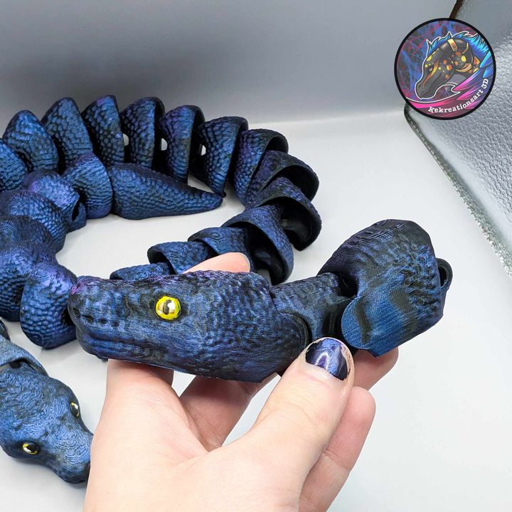 3D Printable Snake Finger + Shoulder Puppet by Kirsten M