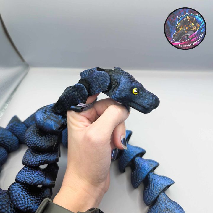 3D Printable Snake Finger + Shoulder Puppet by Kirsten M
