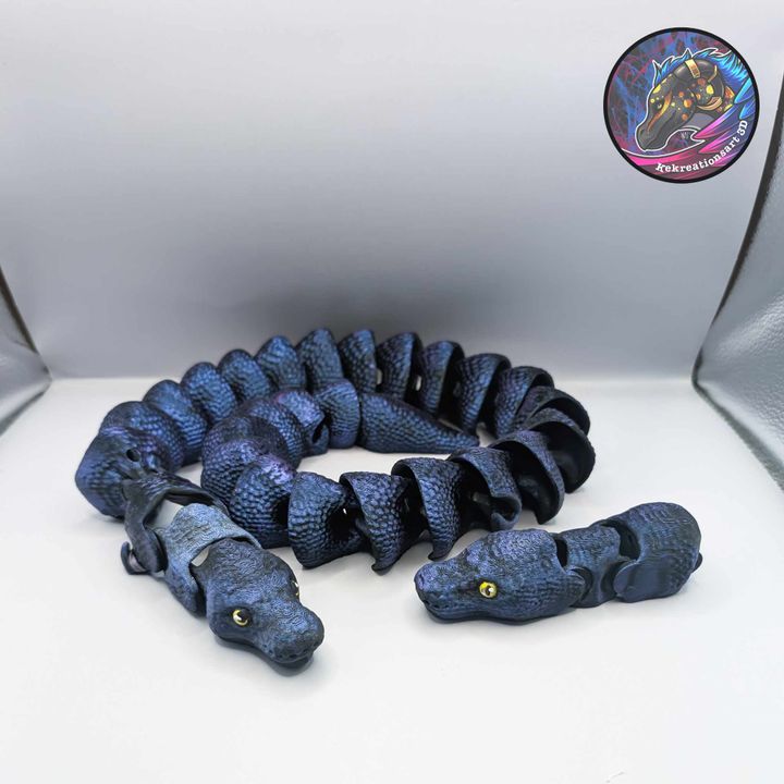 3D Printable Snake Finger + Shoulder Puppet by Kirsten M