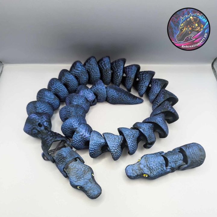 3D Printable Snake Finger + Shoulder Puppet by Kirsten M