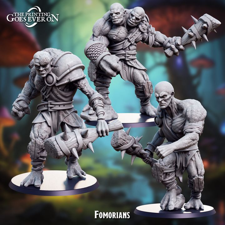 3D Printable Fomorians - Presupported by The Printing Goes Ever On