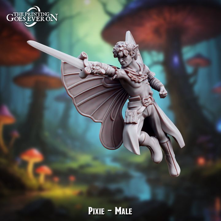 3D Printable Pixies - Presupported by The Printing Goes Ever On