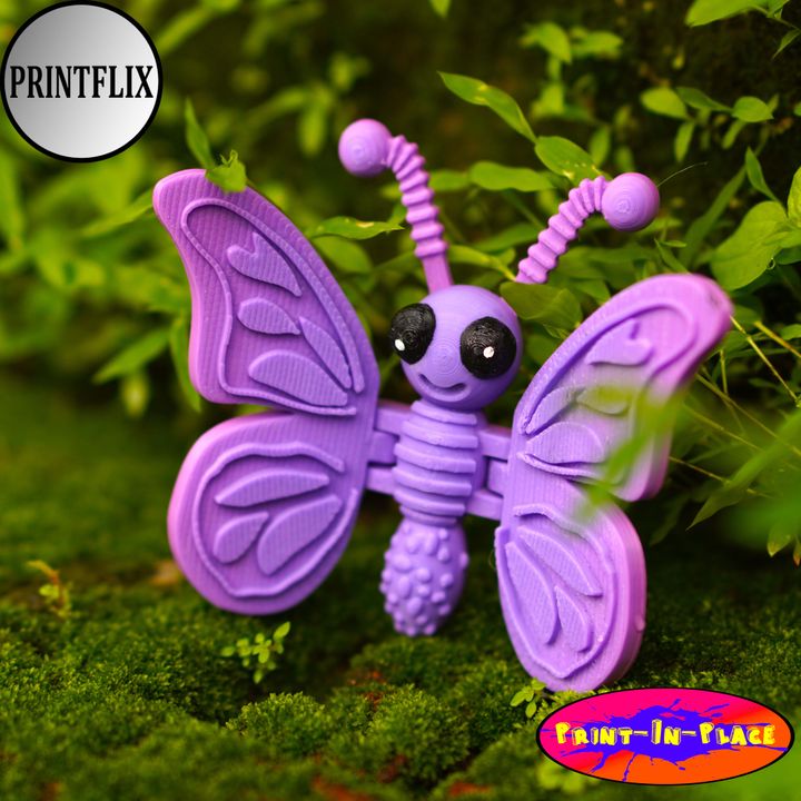 3D Printable CUTE FLEXI BUTTERFLY by Printflix