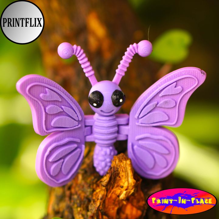 3D Printable CUTE FLEXI BUTTERFLY by Printflix