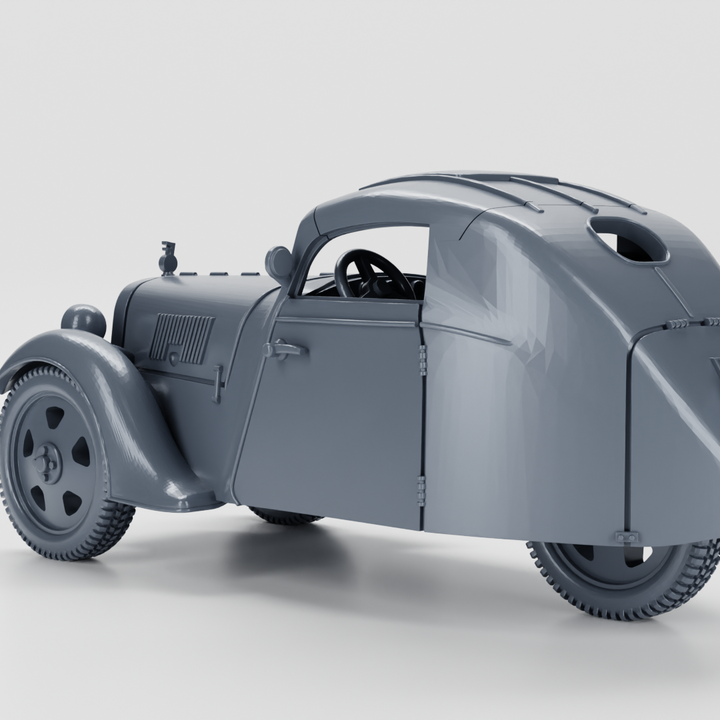 3D Printable Tricycle car Framo Stromer (3-wheeler) (Germany, Interwar+WW2) by Wargame3d