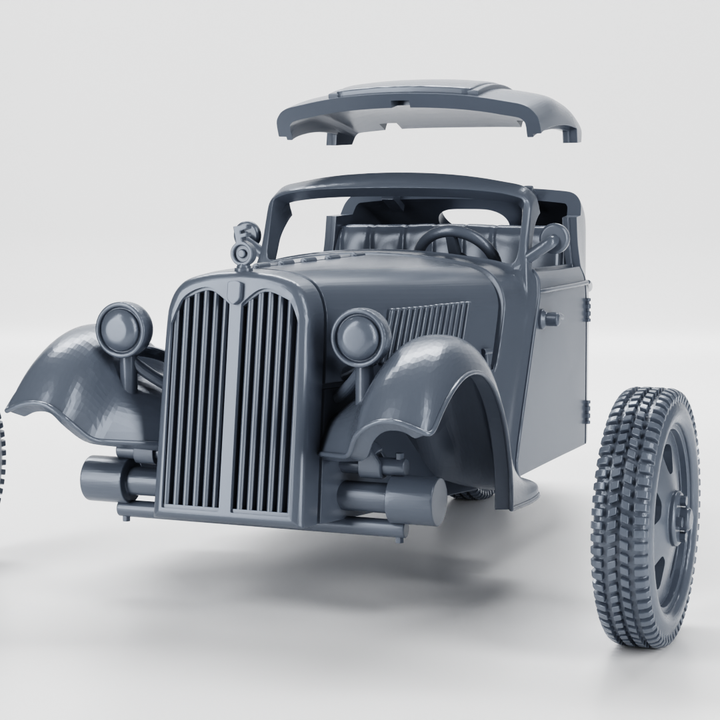 3D Printable Tricycle car Framo Stromer (3-wheeler) (Germany, Interwar+WW2) by Wargame3d