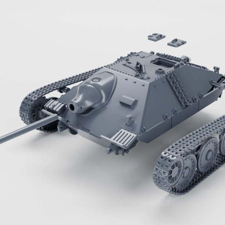 3D Printable Jagdpanzer 38(t) (Hetzer) (Sd.Kfz.138/2) + 3 Tankmen ...
