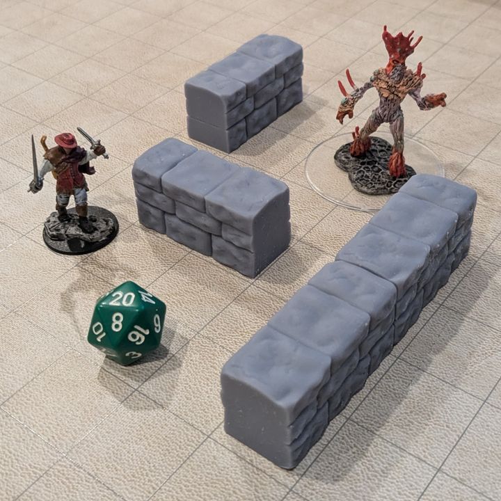 3D Printable Half Height Dungeon Walls by Cam Norcross