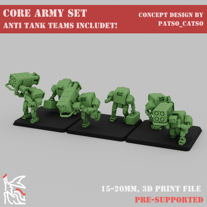 3D Printable [Block Army] Core Army Set by Filamentio