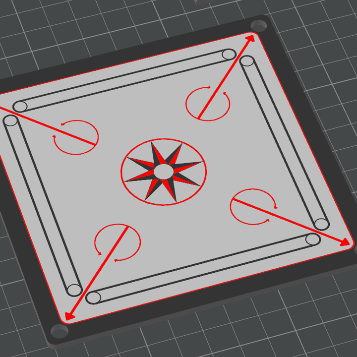 3D Printable Coffee Coaster - Carrom Board - Board Game by Arif Sethi