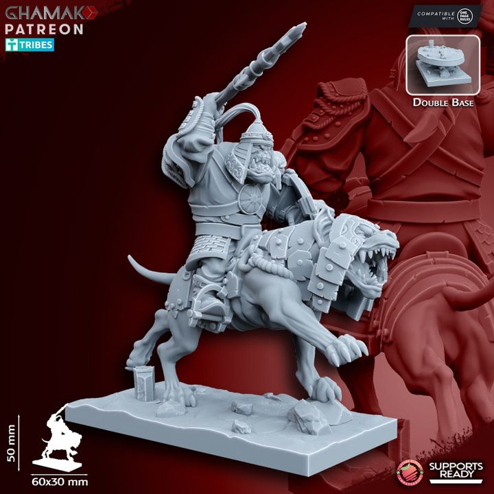 3D Printable Grey orcs Warg riders by Ghamak