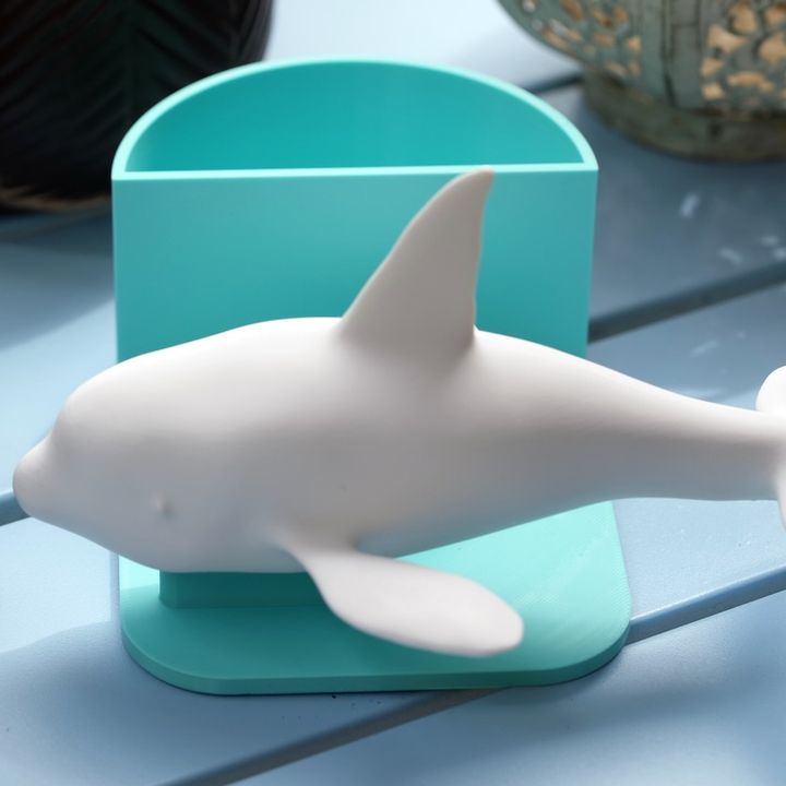 3D Printable Orca pen holder by Philippe Barreaud