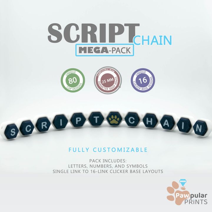3D Printable Script Chain MEGA-Pack - Fidget Keychain [Private Use Only ...