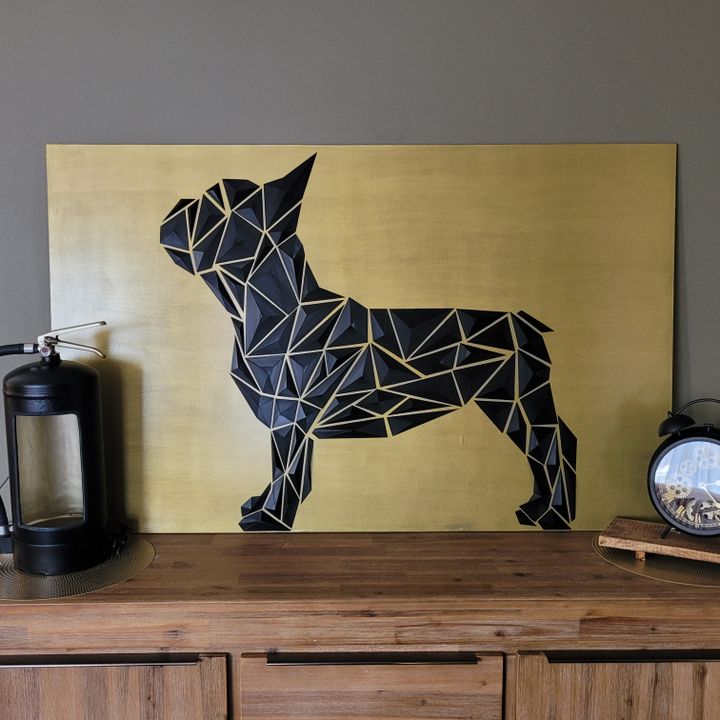3D Printable Geometric French Bulldog wall art by dgemily