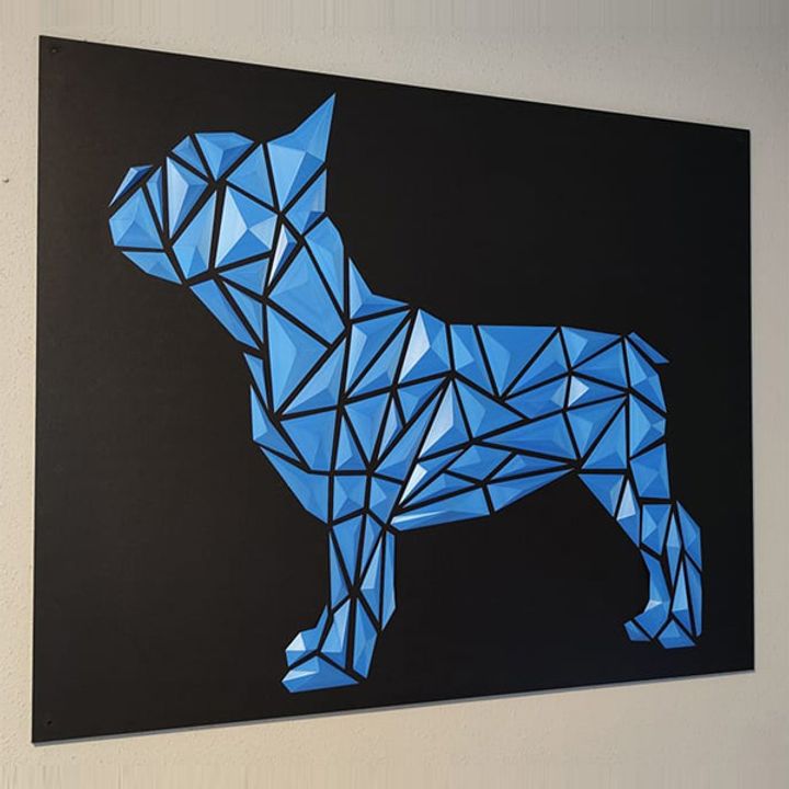 3D Printable Geometric French Bulldog wall art by dgemily