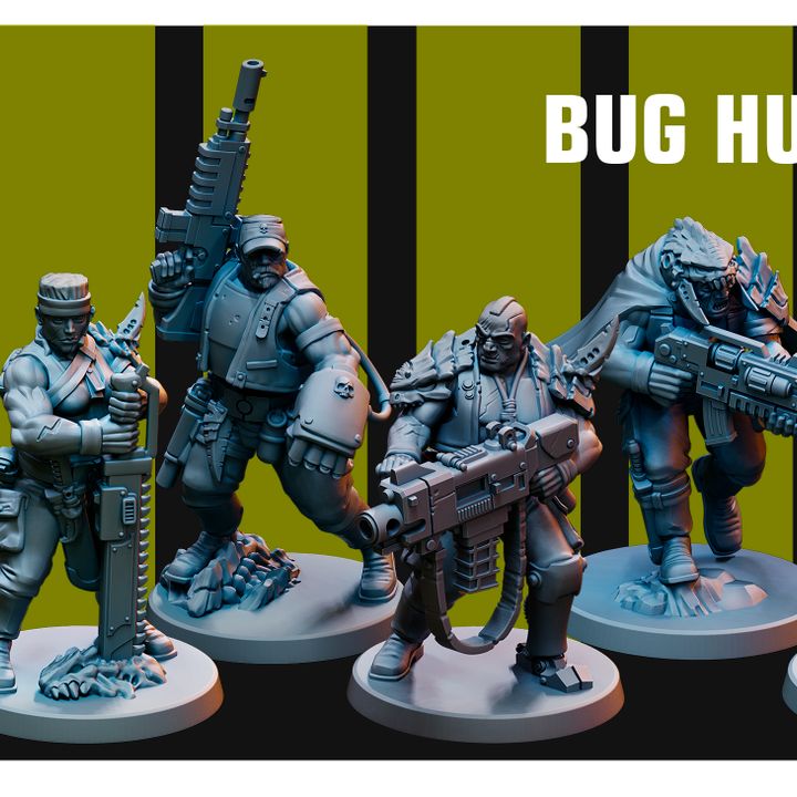 3D Printable Tunnel Rats: Bug Hunters by Jukko