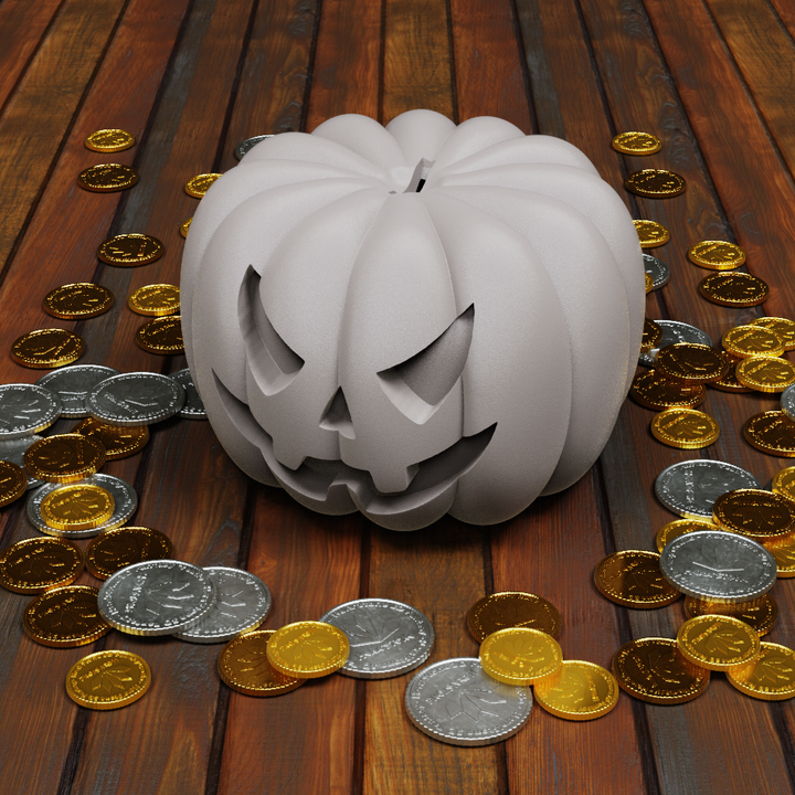 3D Printable Pumpkin money box by Crosslances
