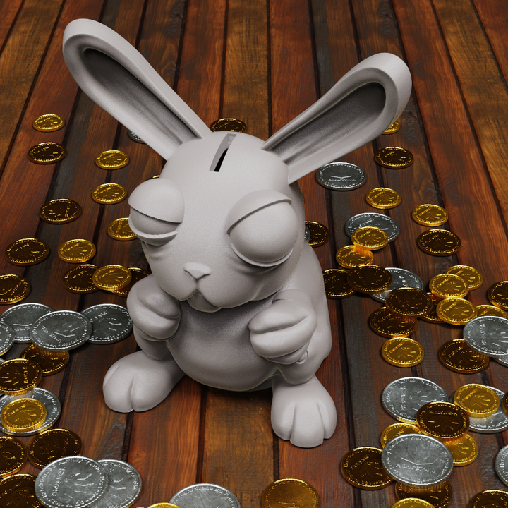 3D Printable Rabbit money box by Crosslances