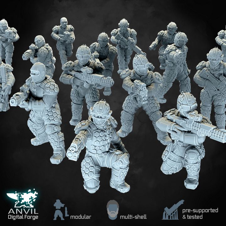 3D Printable Spectre Operatives - Unity Council (Afterlife) - Modular ...