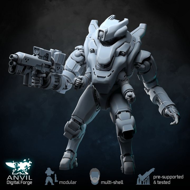 3D Printable CSpec Operatives - Oni Mechanised Infantry by Anvil Digital Forge